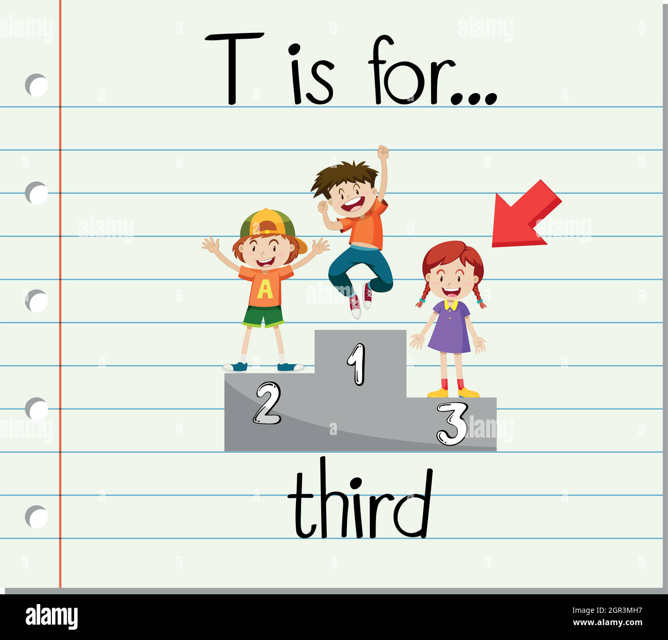 Flashcard letter T is for third Stock Vector Image & Art - Alamy