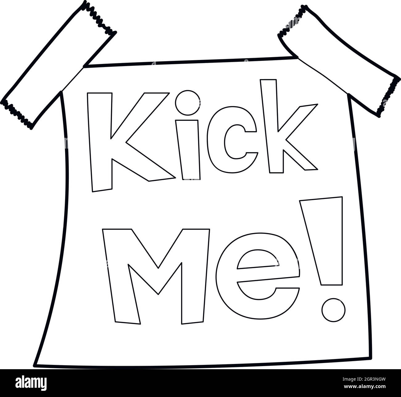 Inscription Kick me icon, outline style Stock Vector Image & Art - Alamy