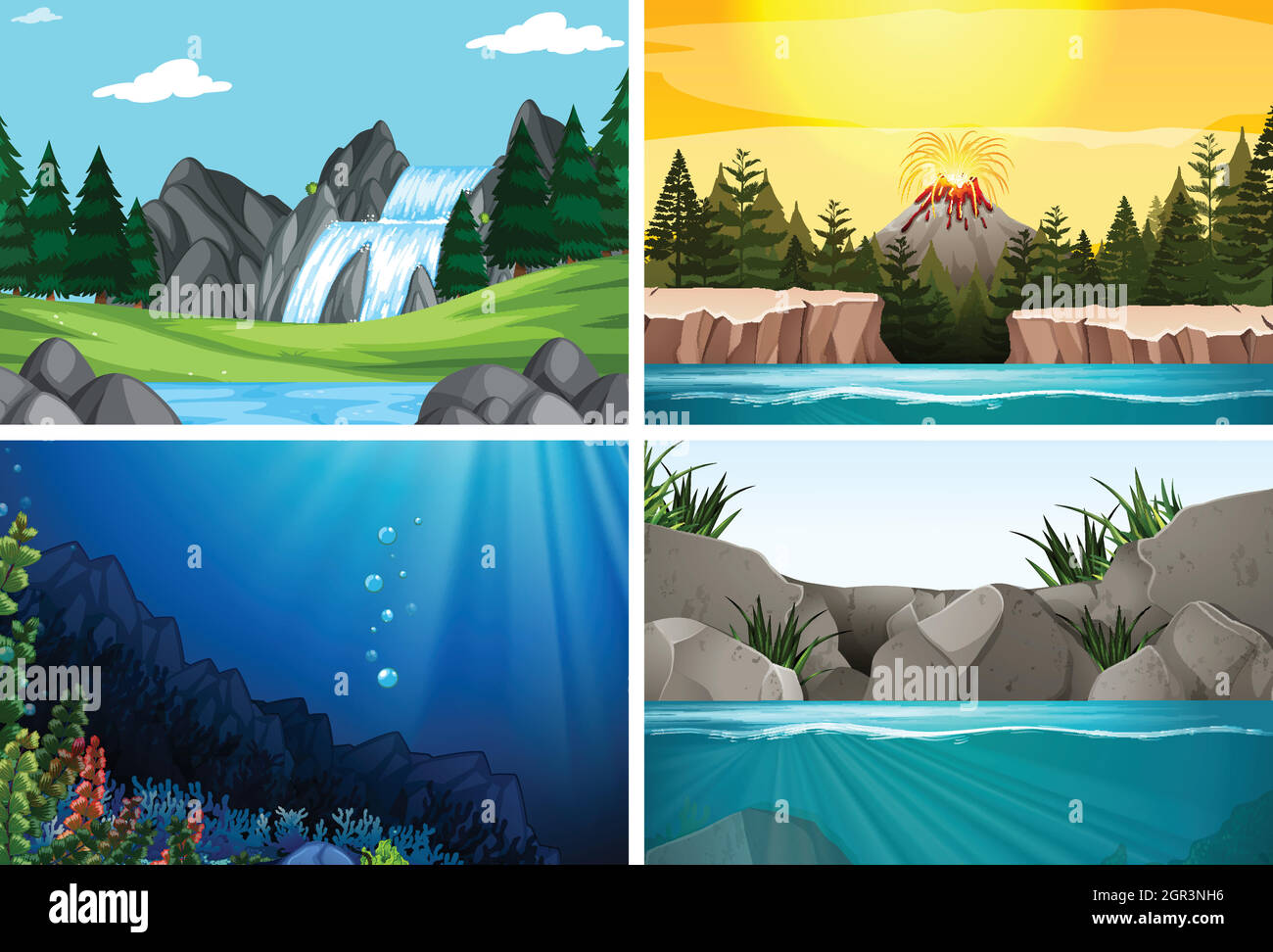 Set of nature scenes Stock Vector Image & Art - Alamy