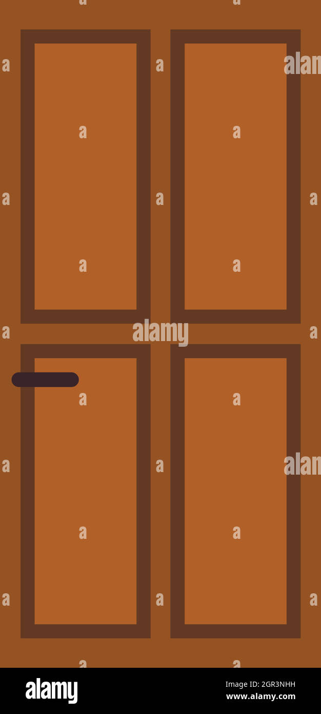 Closed wooden door metal Stock Vector Images - Alamy