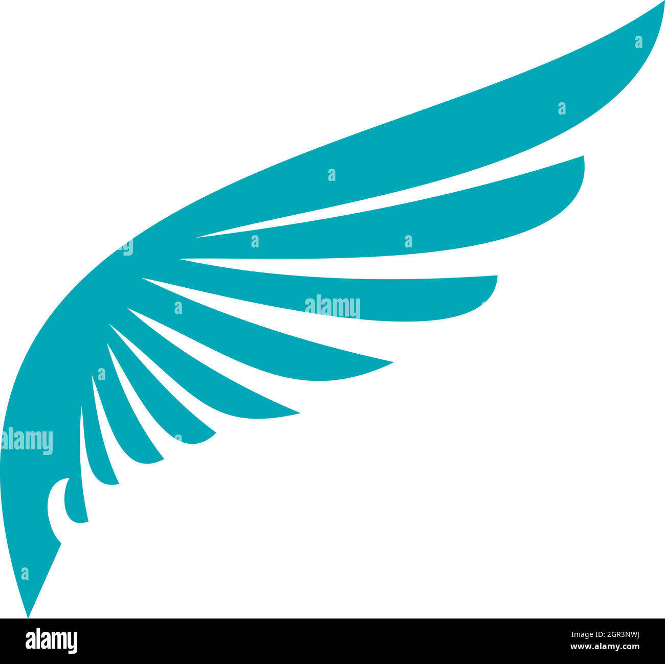 Blue wing icon, flat style Stock Vector Image & Art - Alamy