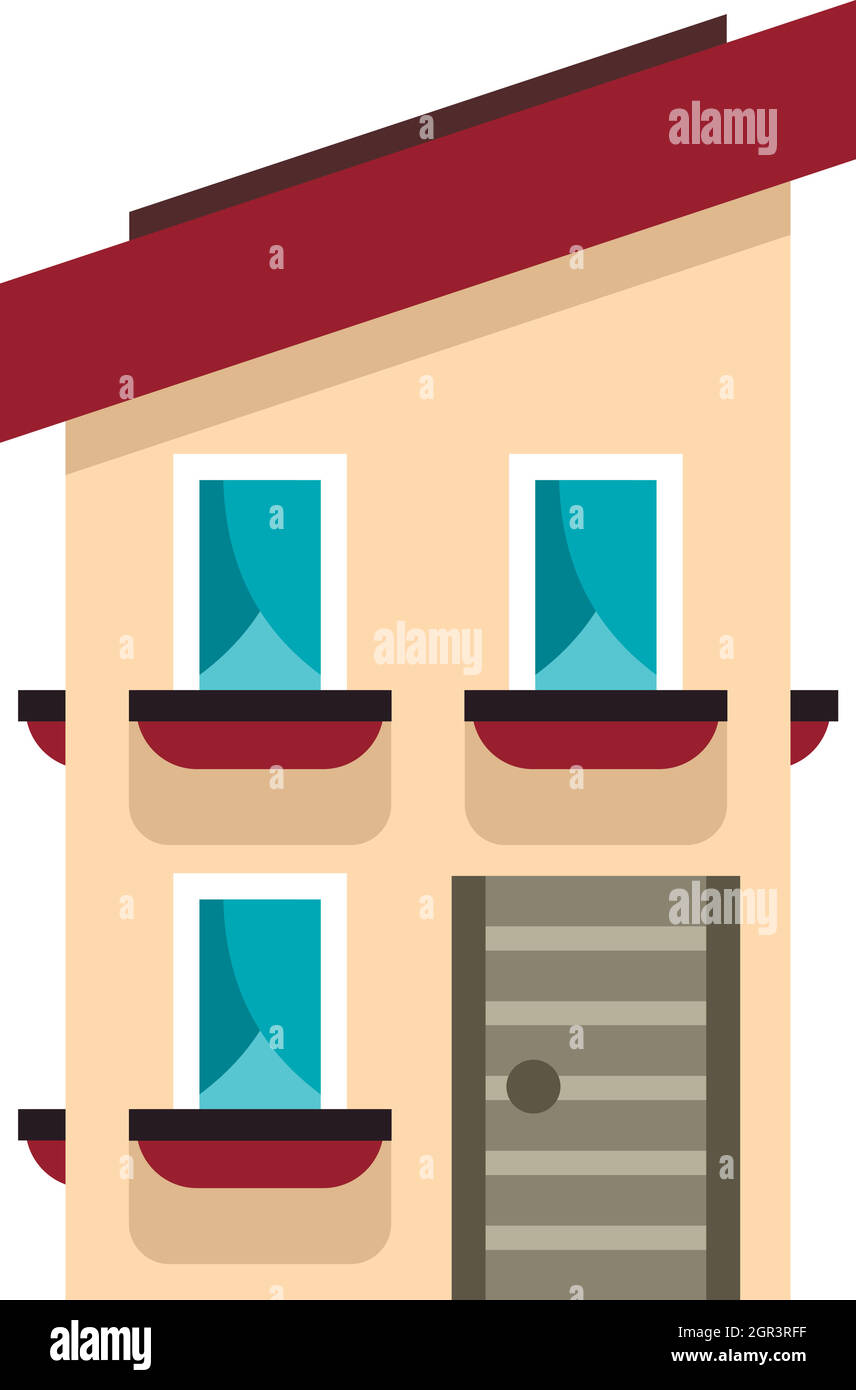 Two storey house with a sloping roof icon Stock Vector Image & Art - Alamy