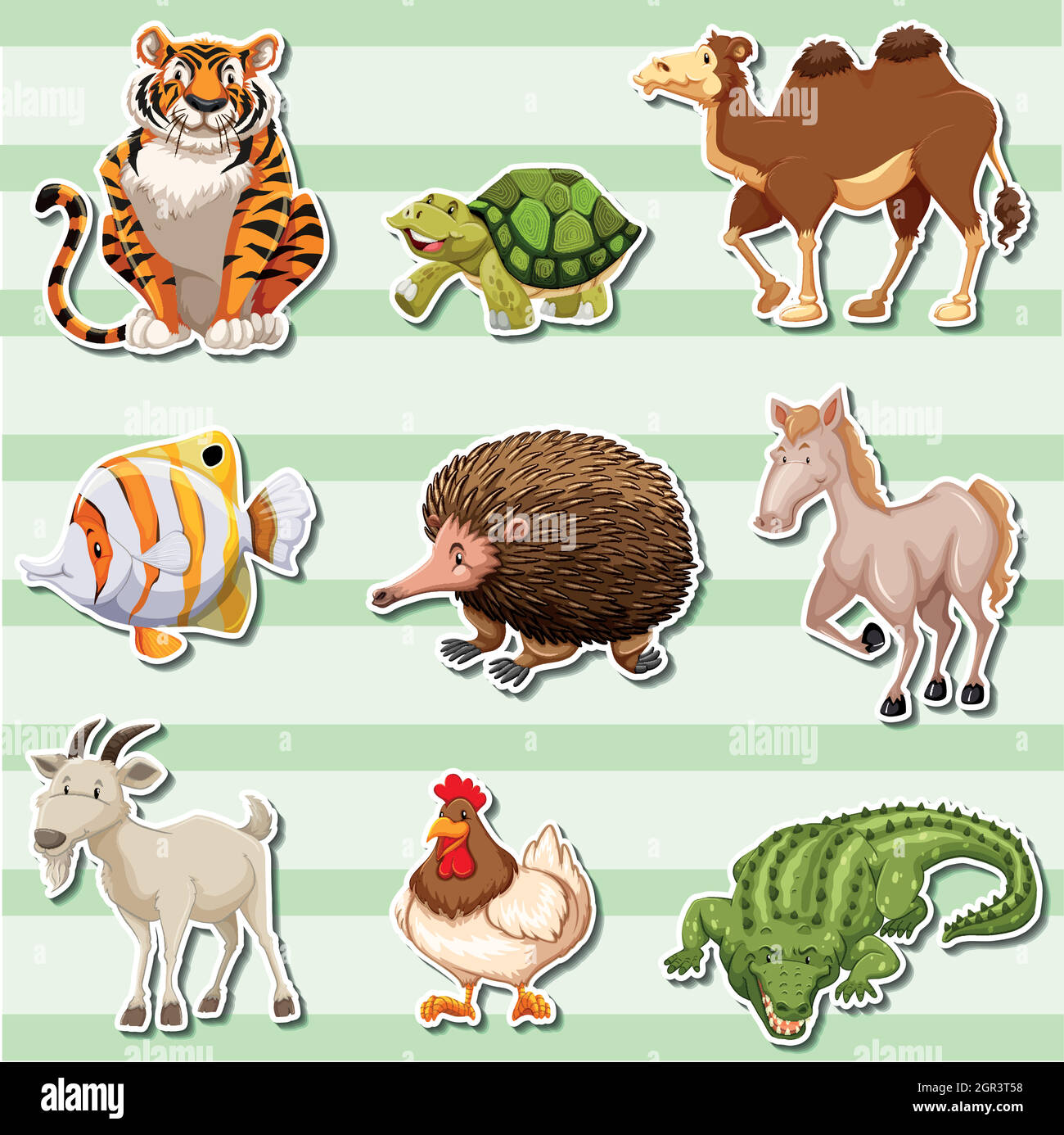 Sticker set with wild animals Stock Vector Image & Art - Alamy