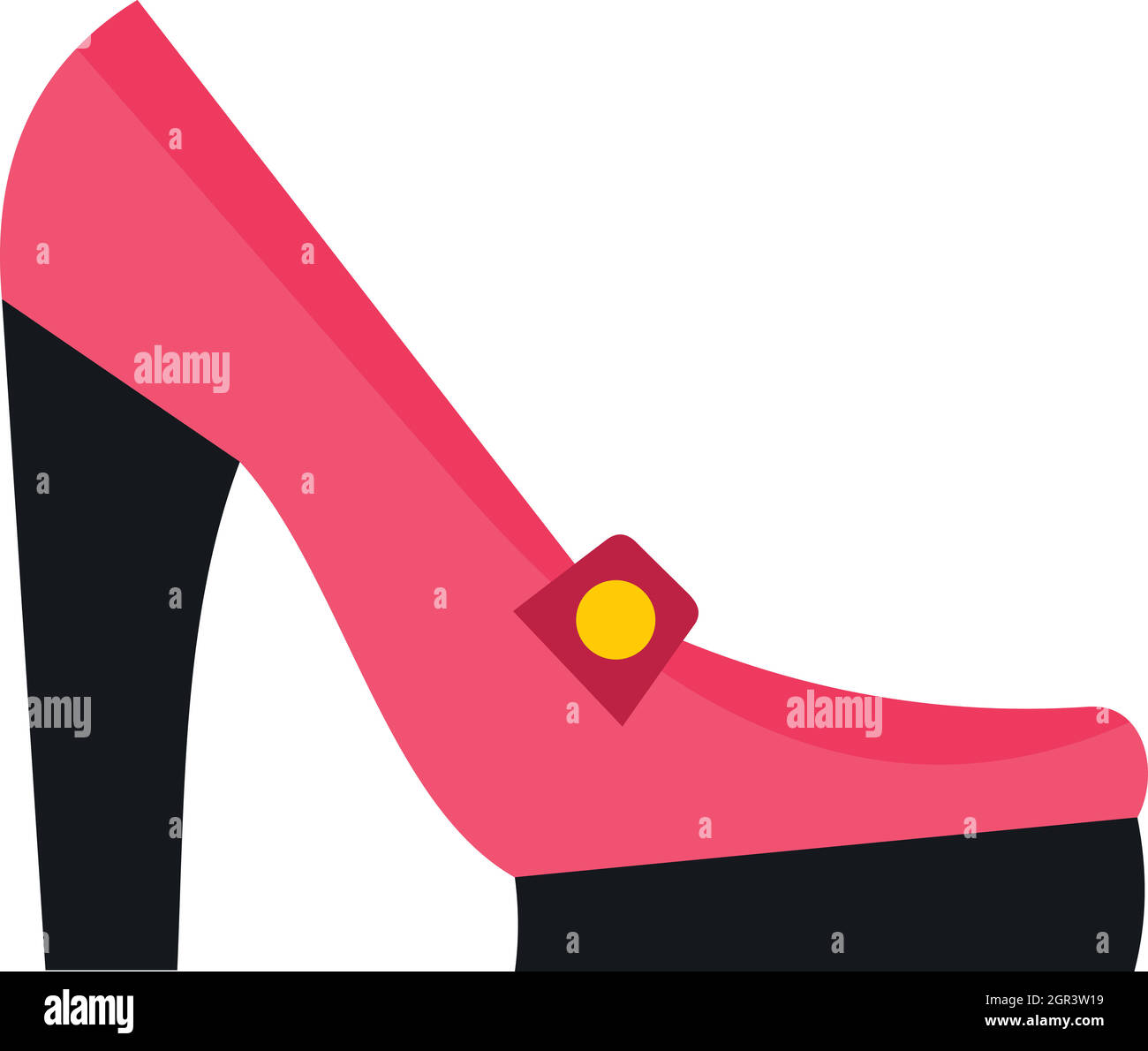 Pink high heel shoe icon, flat style Stock Vector Image & Art - Alamy