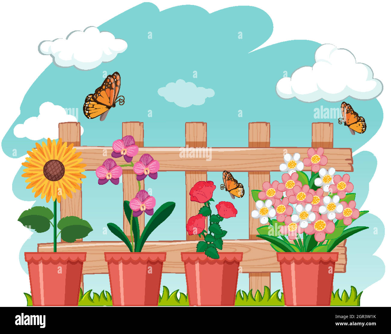 Small garden flowers Stock Vector Images - Alamy