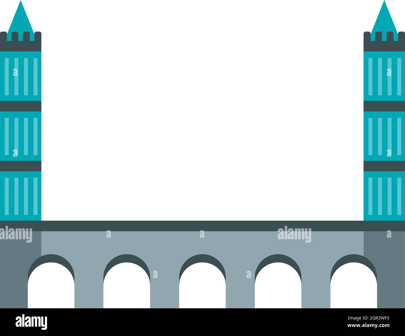 Landscape river bridge in Stock Vector Images - Alamy