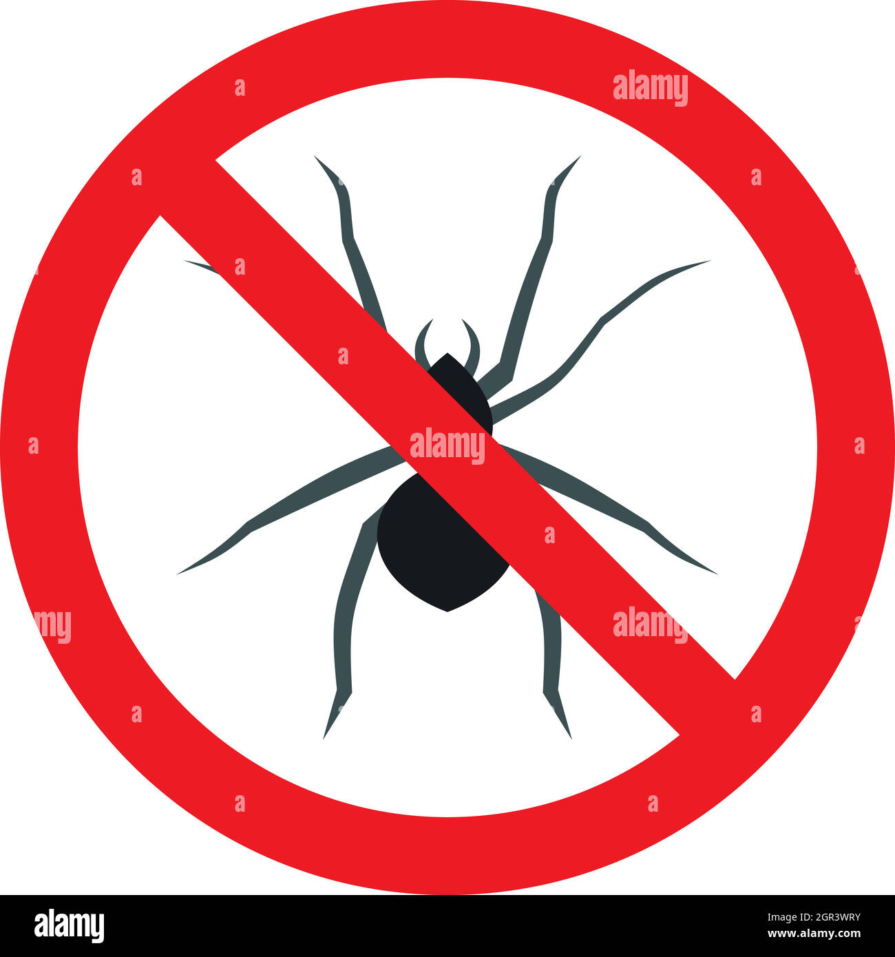 Prohibition sign spiders icon, flat style Stock Vector Image & Art - Alamy