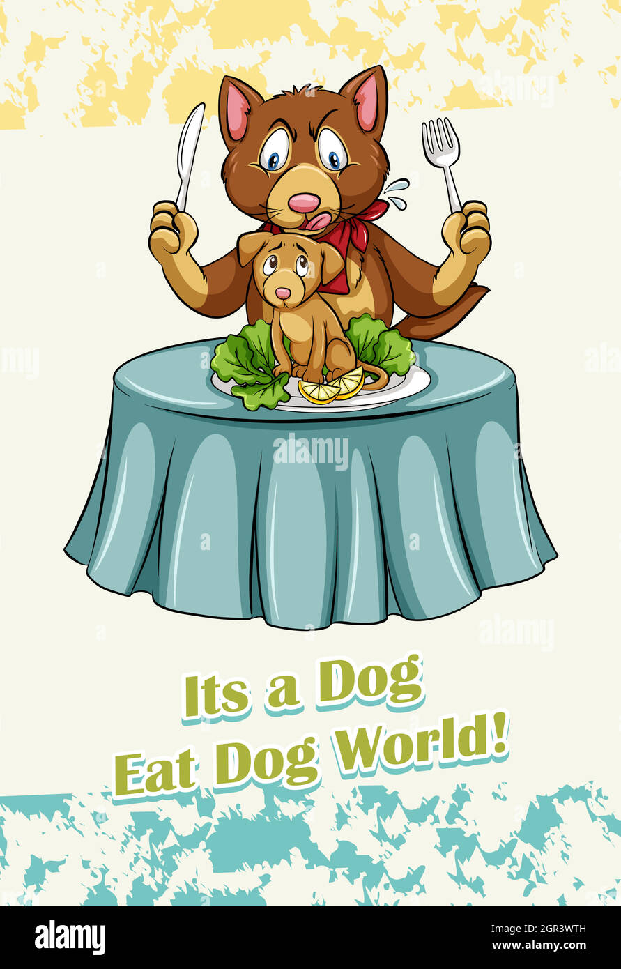 Dog eat dog world illustration Stock Vector Image & Art - Alamy