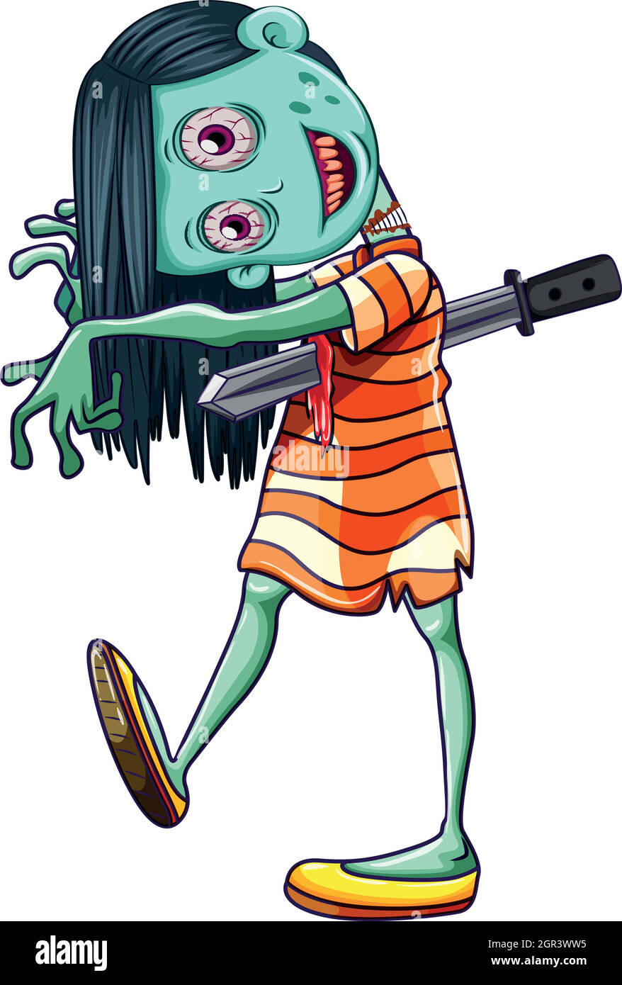 Cartoon girl zombie hi-res stock photography and images - Alamy