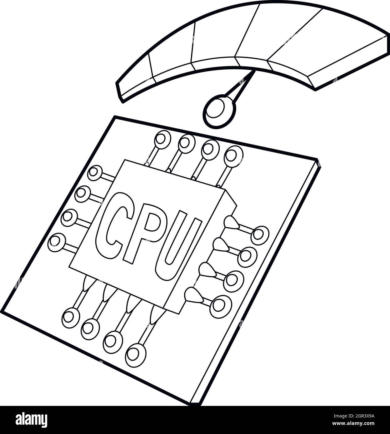 CPU and temperature gauge icon, outline style Stock Vector Image & Art ...