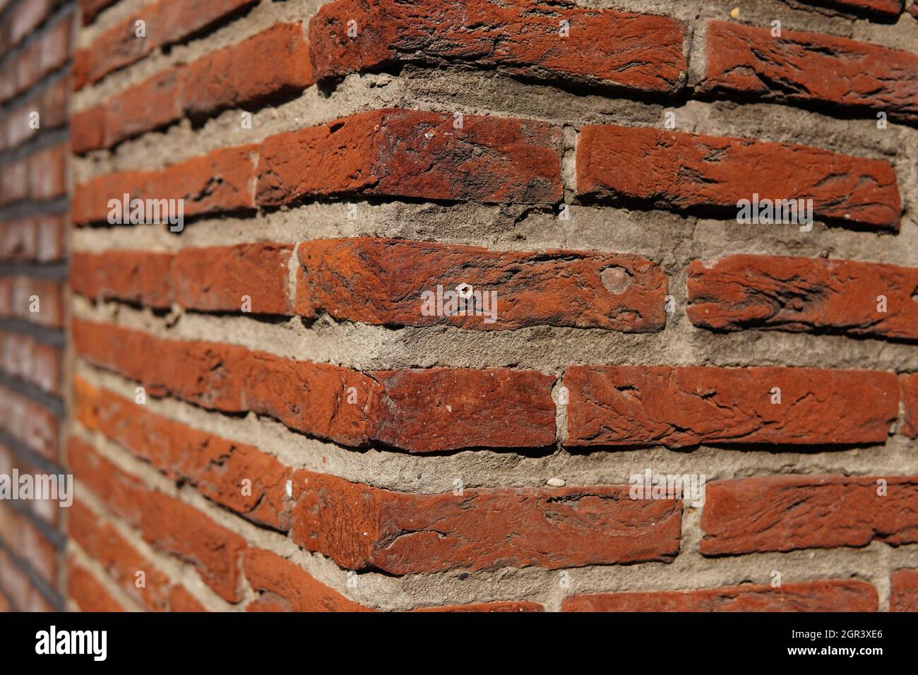 Selective focus shot of aged brick walls Stock Photo - Alamy