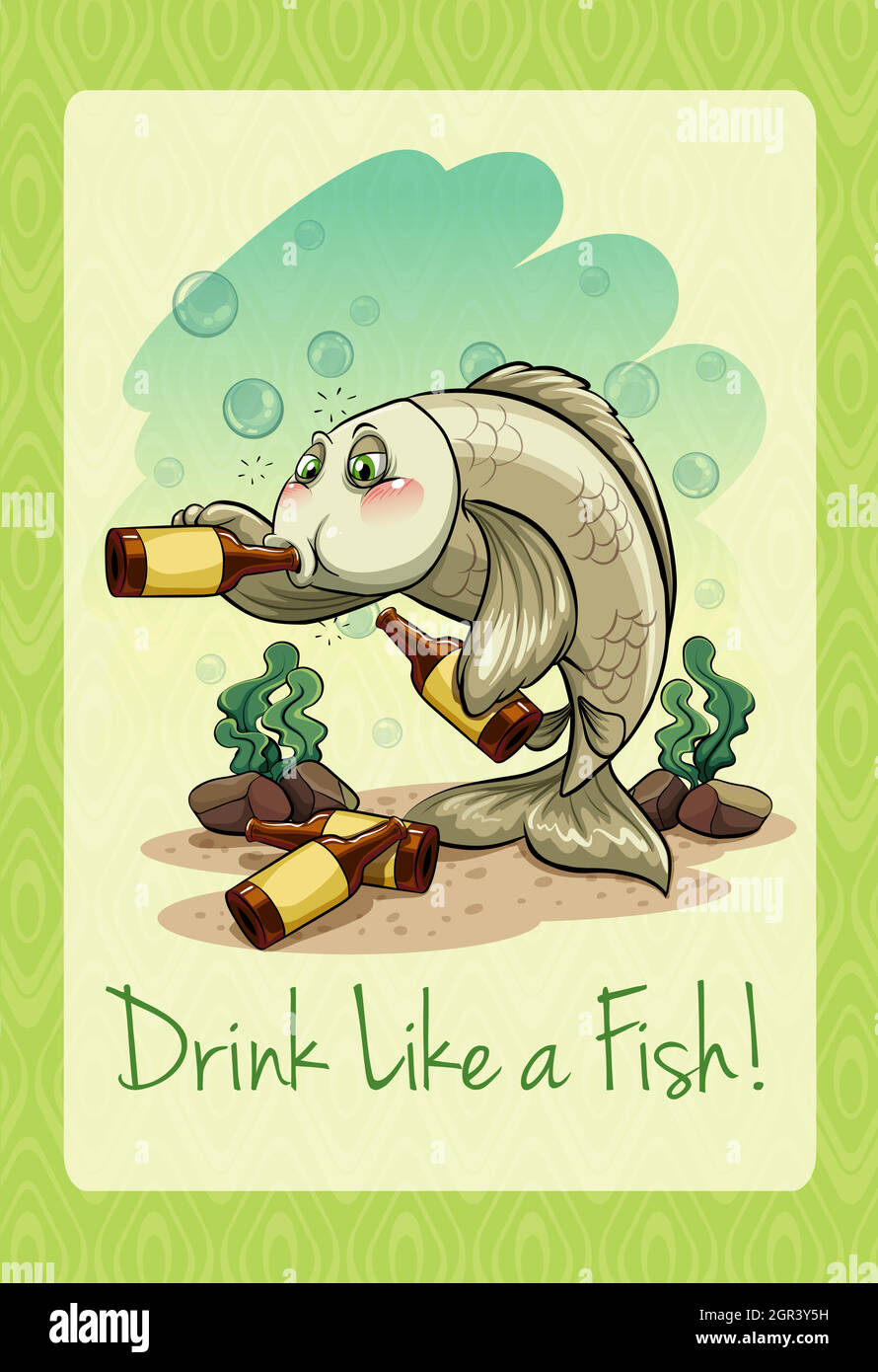 Idiom drink like a fish Stock Vector Image & Art - Alamy