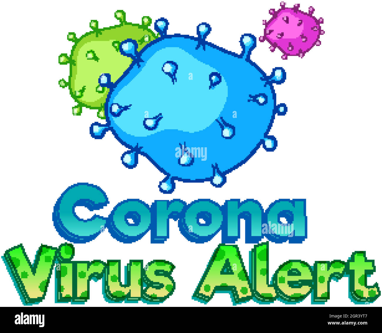 Font design for word coronavirus alert with virus cells Stock Vector ...