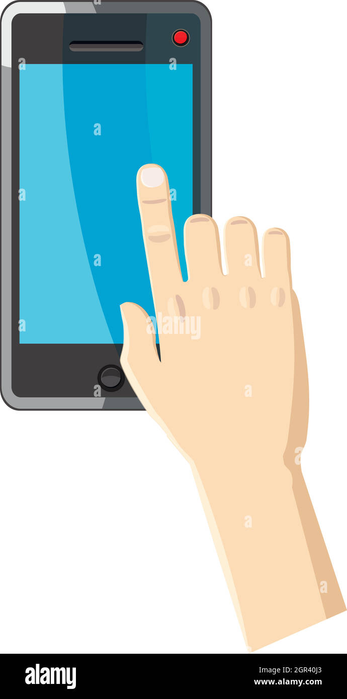 Finger pointing on device Stock Vector Images - Alamy