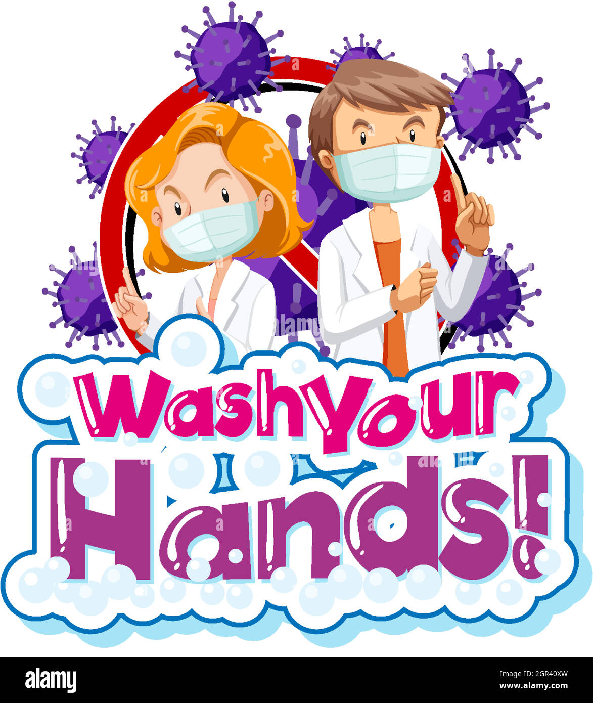 Poster design for coronavirus theme with word wash your hands Stock ...