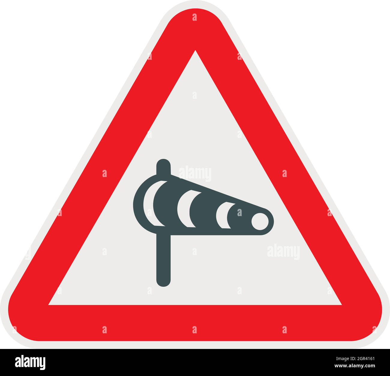 Sign warning about cross wind from the left icon Stock Vector Image ...