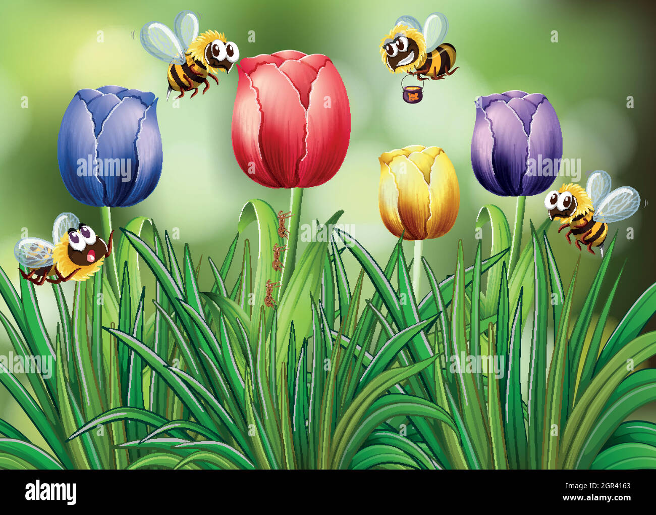 Tulip Garden Clip Art