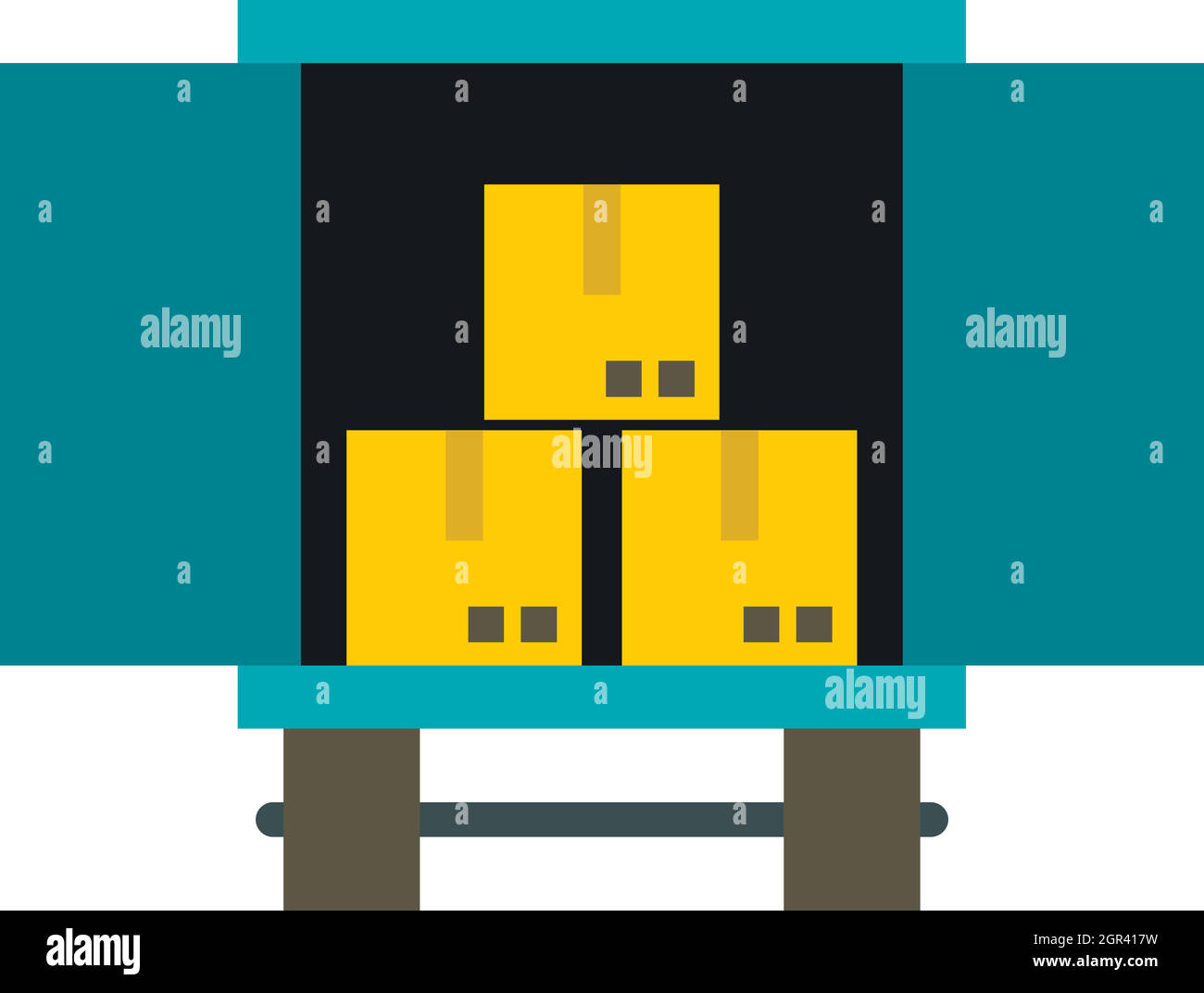 Cargo truck with load icon, flat style Stock Vector Image & Art - Alamy