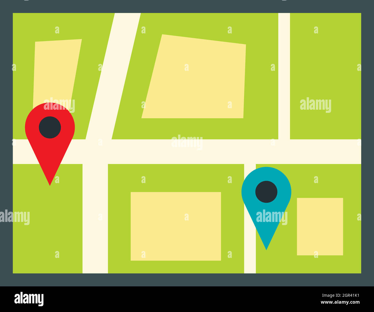 Map pin icon in flat hi-res stock photography and images - Alamy