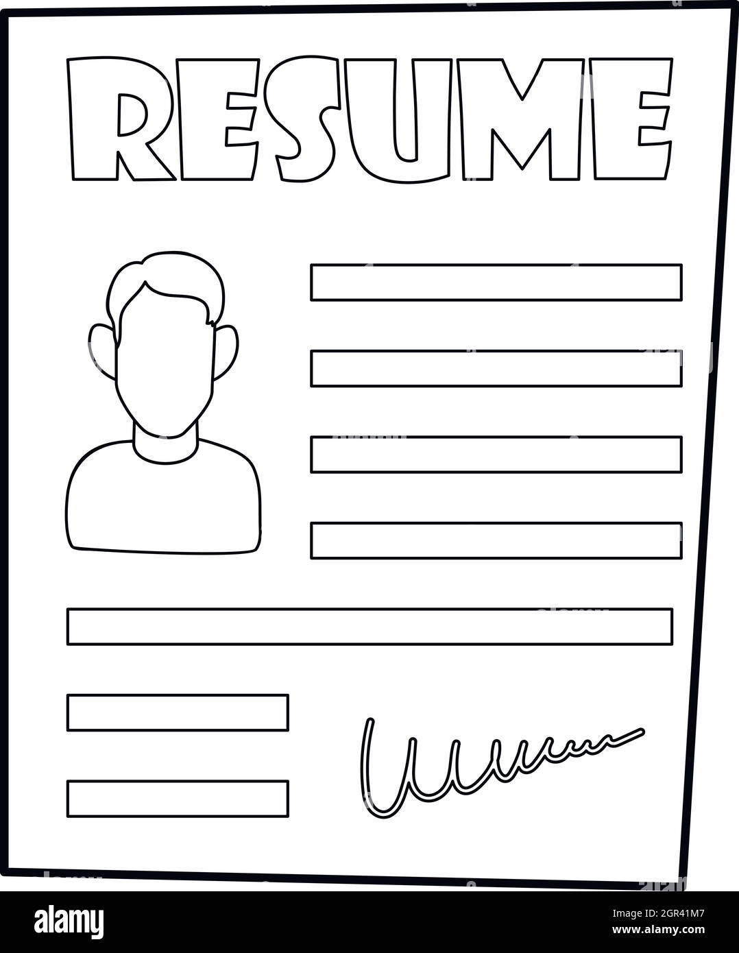 User cv icon outline Stock Vector Images - Alamy