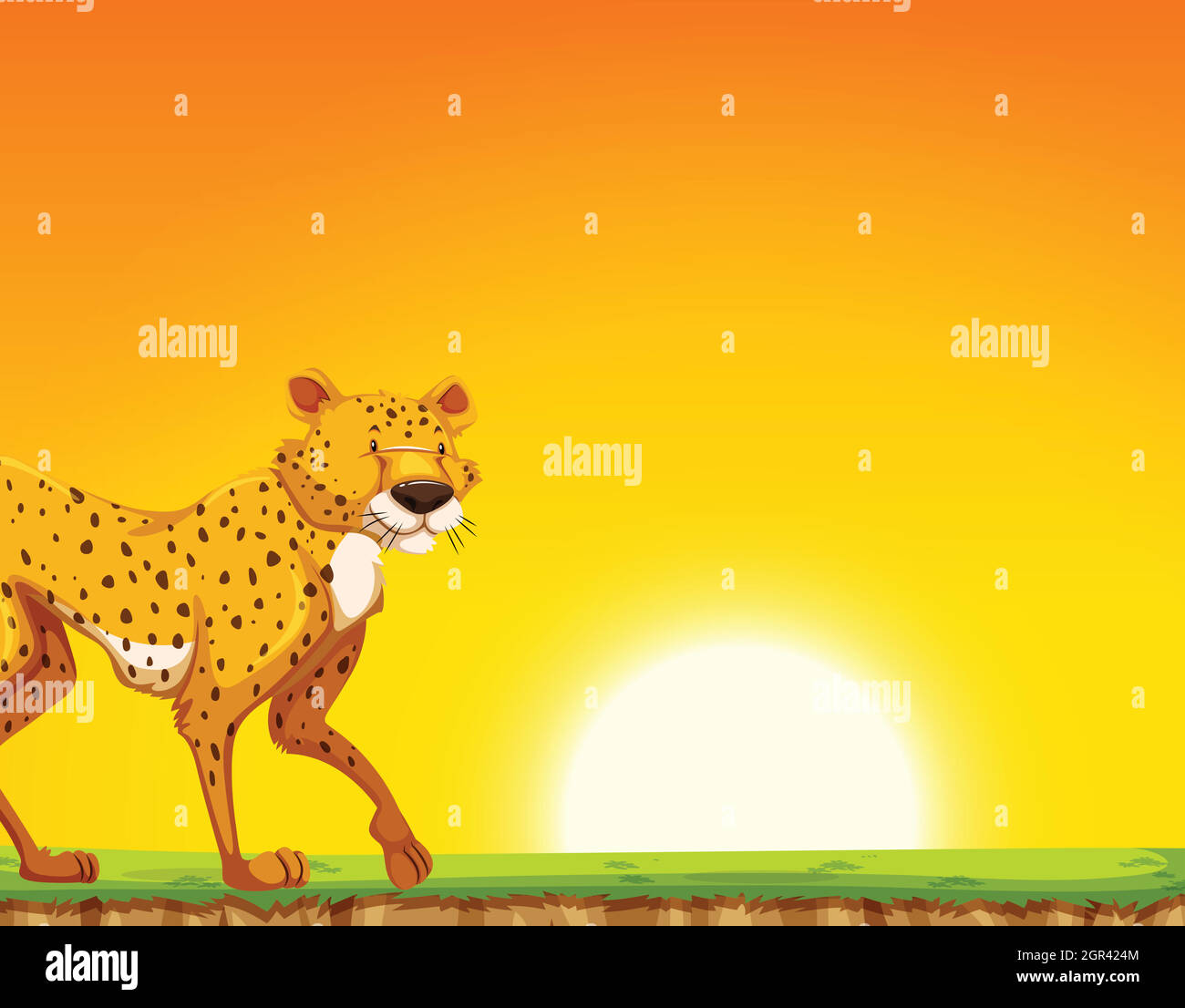 Cheetah sunset Stock Vector Images - Alamy
