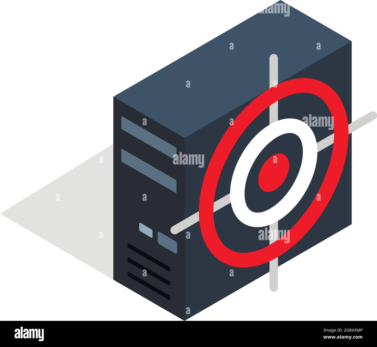 Computer system unit and red target icon Stock Vector Image & Art - Alamy