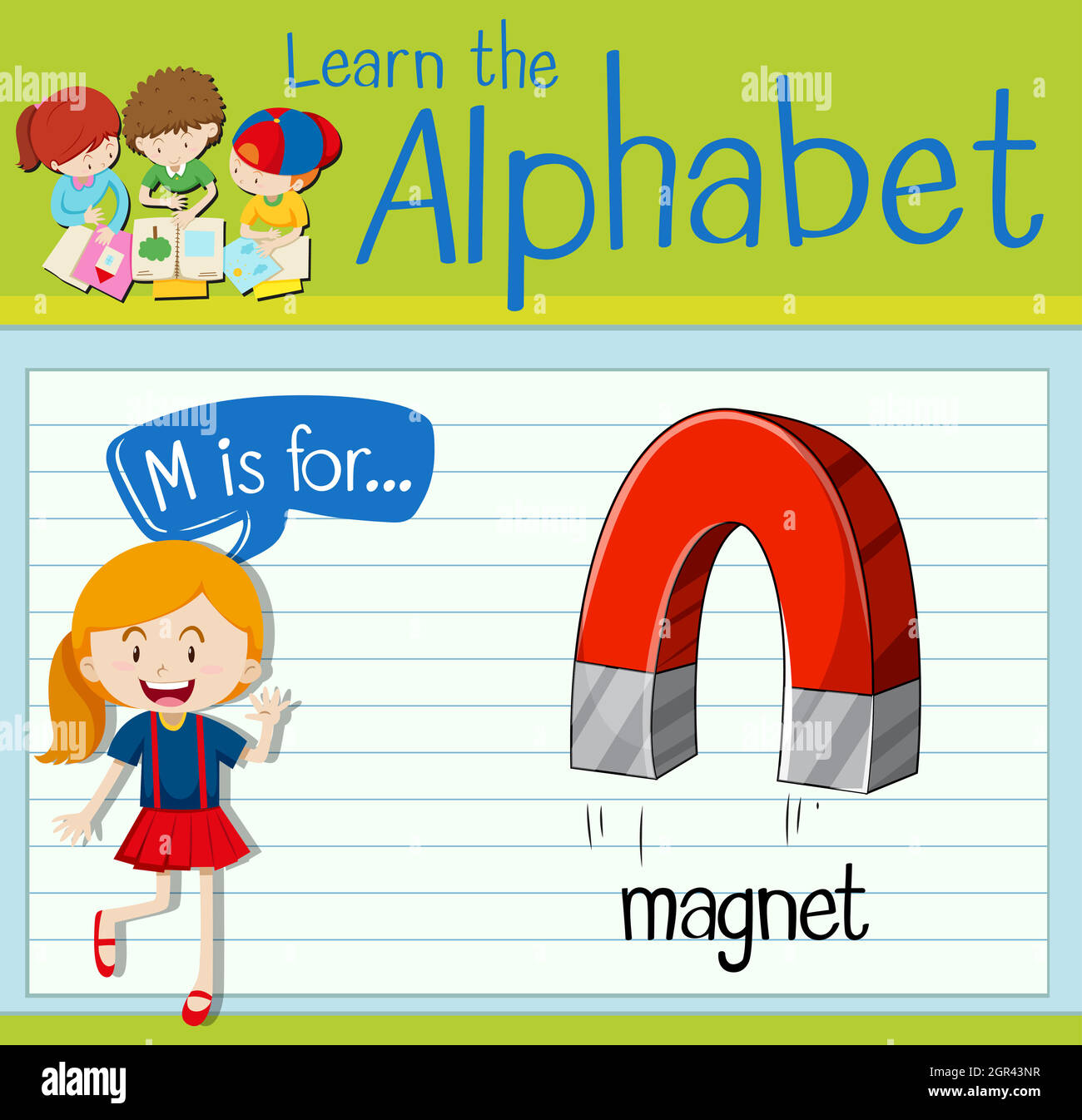 Flashcard letter M is for magnet Stock Vector Image & Art - Alamy