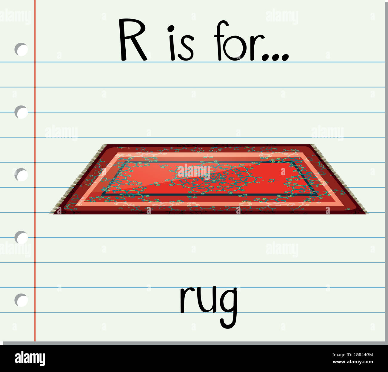 Flashcard letter R is for rug Stock Vector Image & Art - Alamy