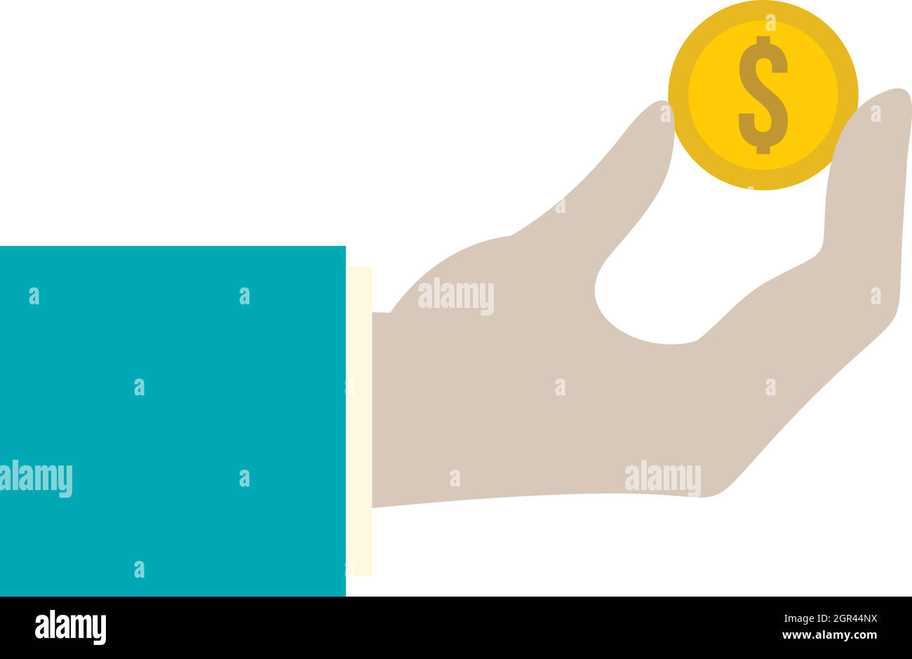 Hand and coin Stock Vector Images - Alamy