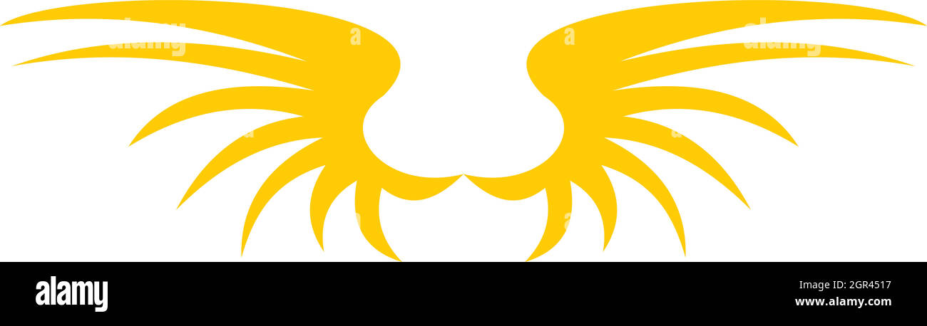 Two yellow wing birds icon, flat style Stock Vector Image & Art - Alamy