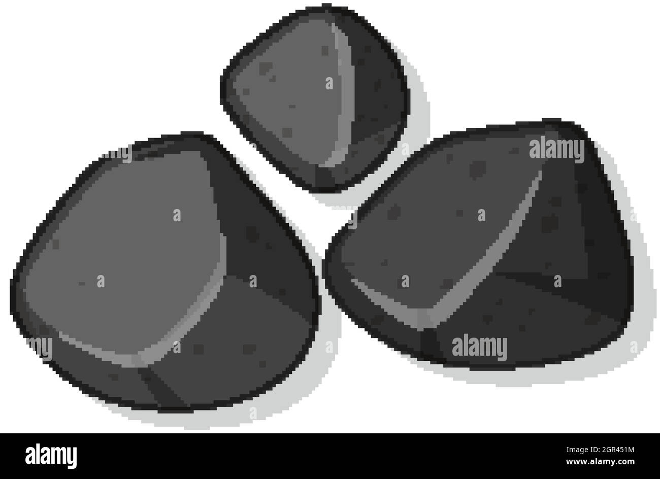 Set of black stones isolated on white background Stock Vector Image ...
