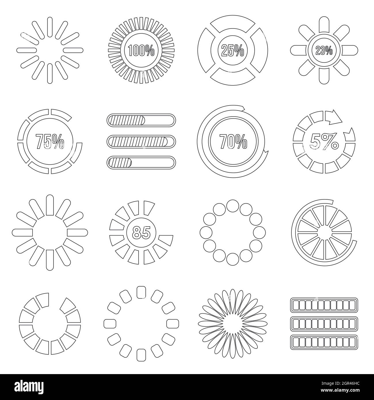 Loading bars and preloaders set, outline style Stock Vector Image & Art ... Loading bars and preloaders set, outline style Stock Vector Image & Art ...