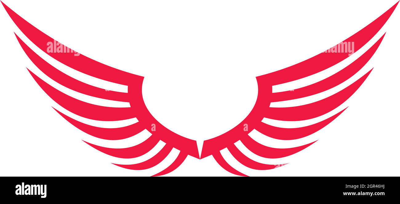 Two red wing icon, flat style Stock Vector Image & Art - Alamy