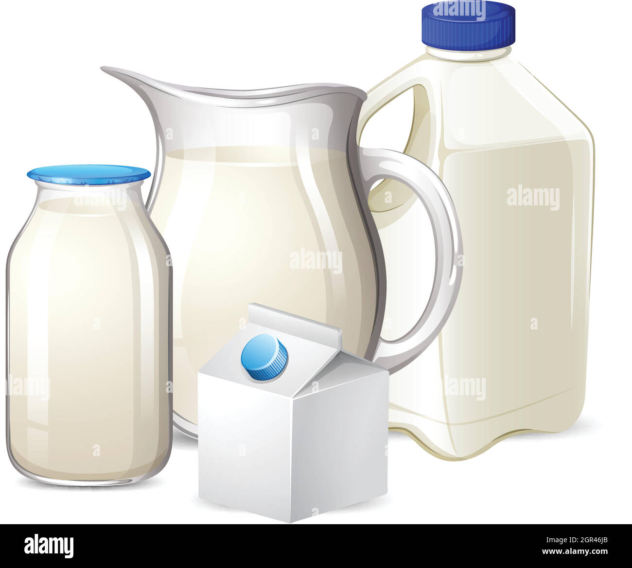 Set of milk on different container Stock Vector Image & Art - Alamy