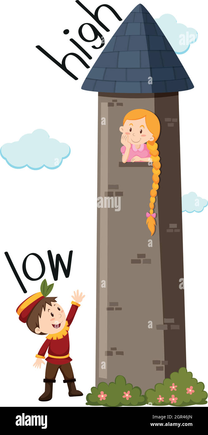 Opposite adjective low and high Stock Vector Image & Art - Alamy