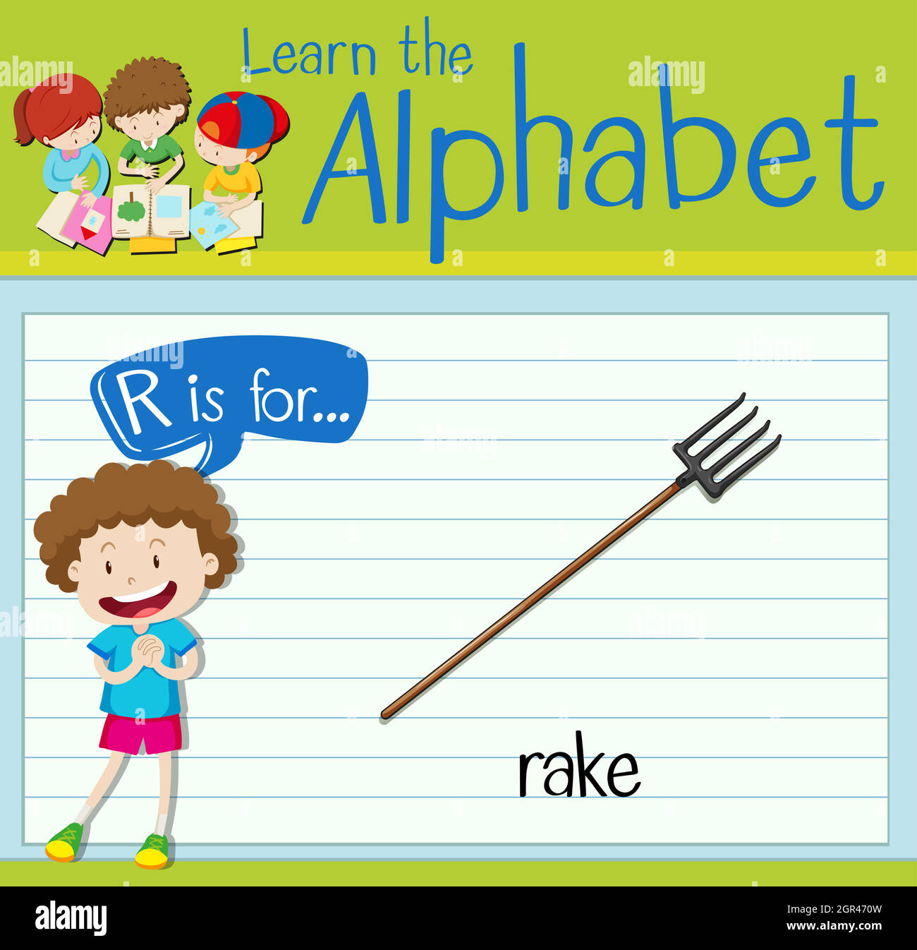 Flashcard letter R is for rake Stock Vector Image & Art - Alamy