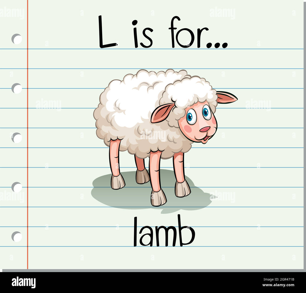 Flashcard letter L is for lamb Stock Vector Image & Art - Alamy