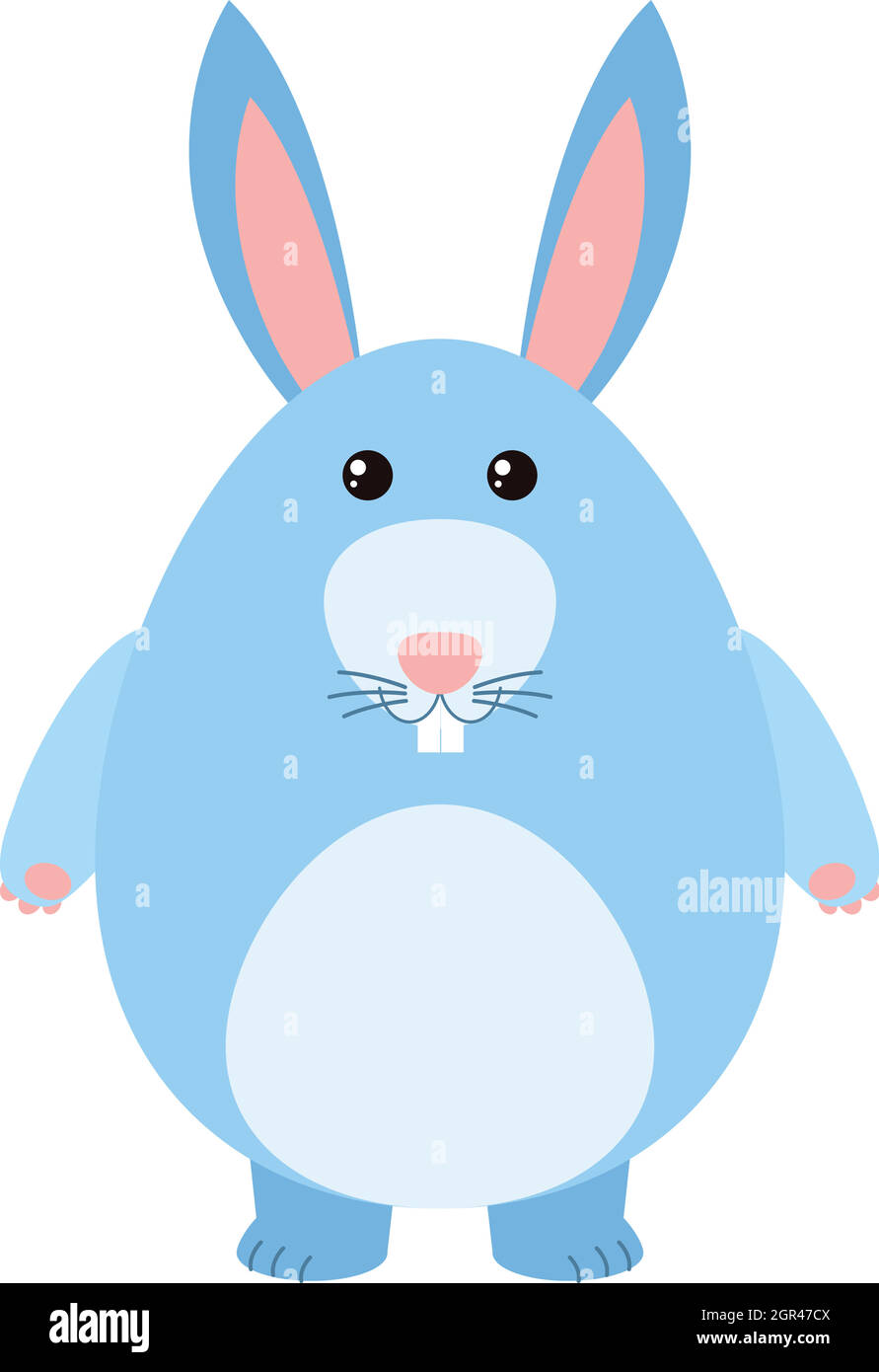Blue bunny on white background Stock Vector Image & Art - Alamy