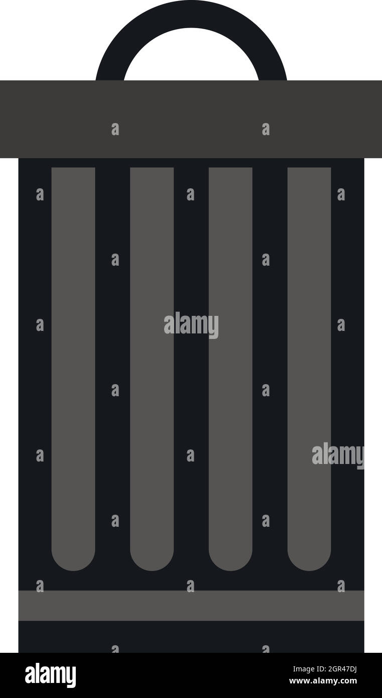 Metal dustbin icon, flat style Stock Vector Image & Art - Alamy