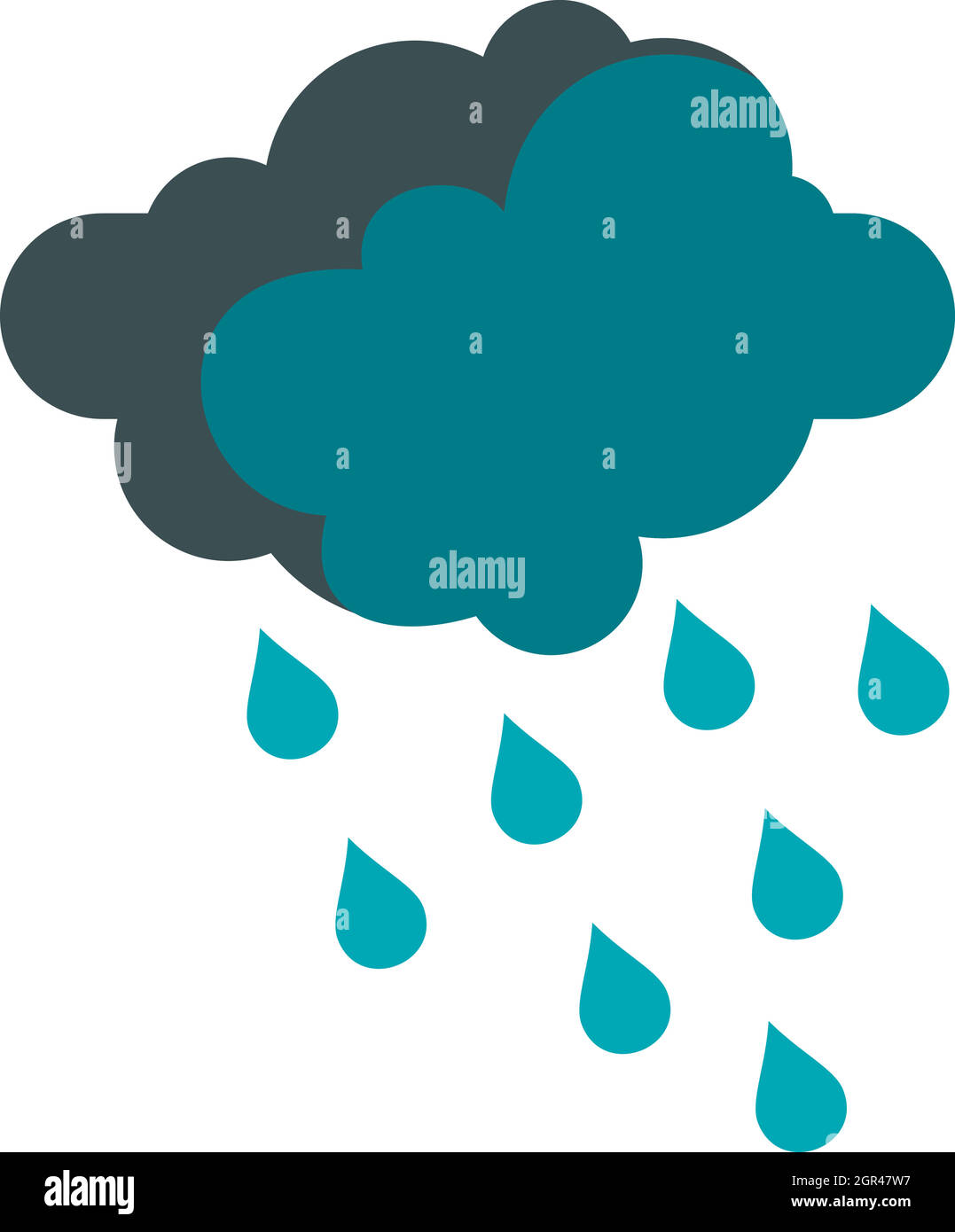 Cloud with rain icon, flat style Stock Vector Image & Art - Alamy