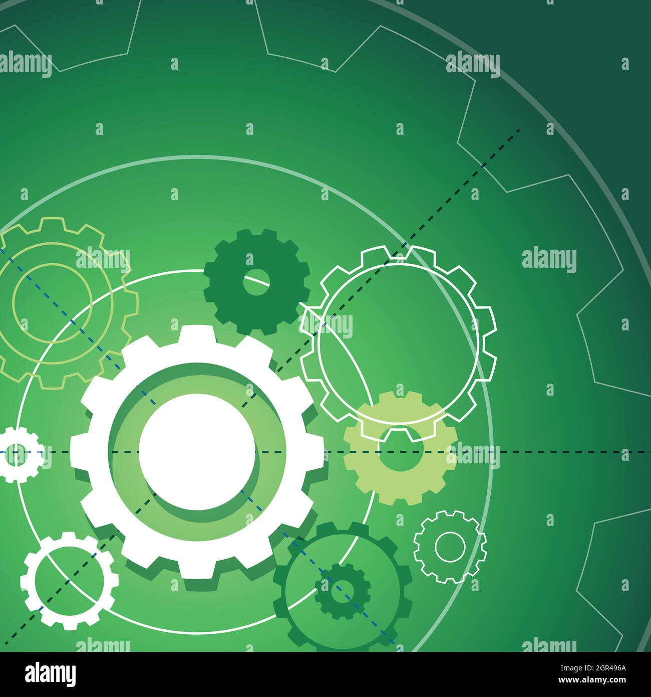 Background design with gears on green Stock Vector Image & Art - Alamy
