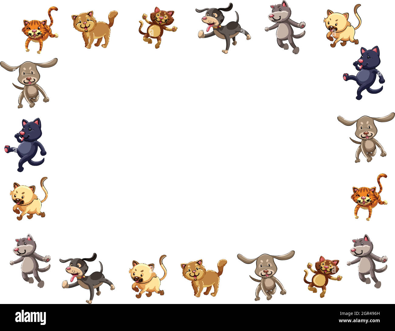 Border template with cute cats and dogs Stock Vector Image & Art - Alamy