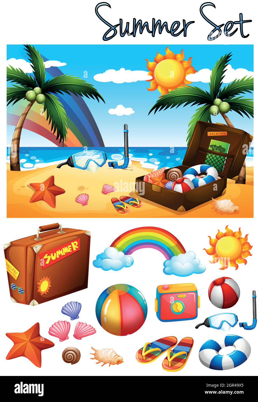 Cartoon marine theme Cut Out Stock Images & Pictures - Alamy
