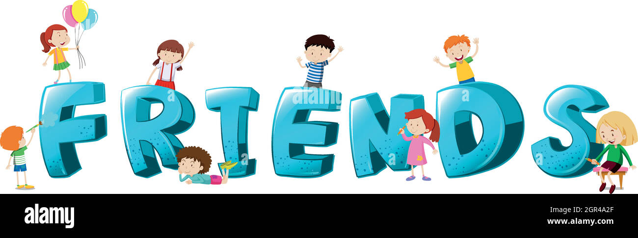 Font design for word friends Stock Vector Image & Art - Alamy