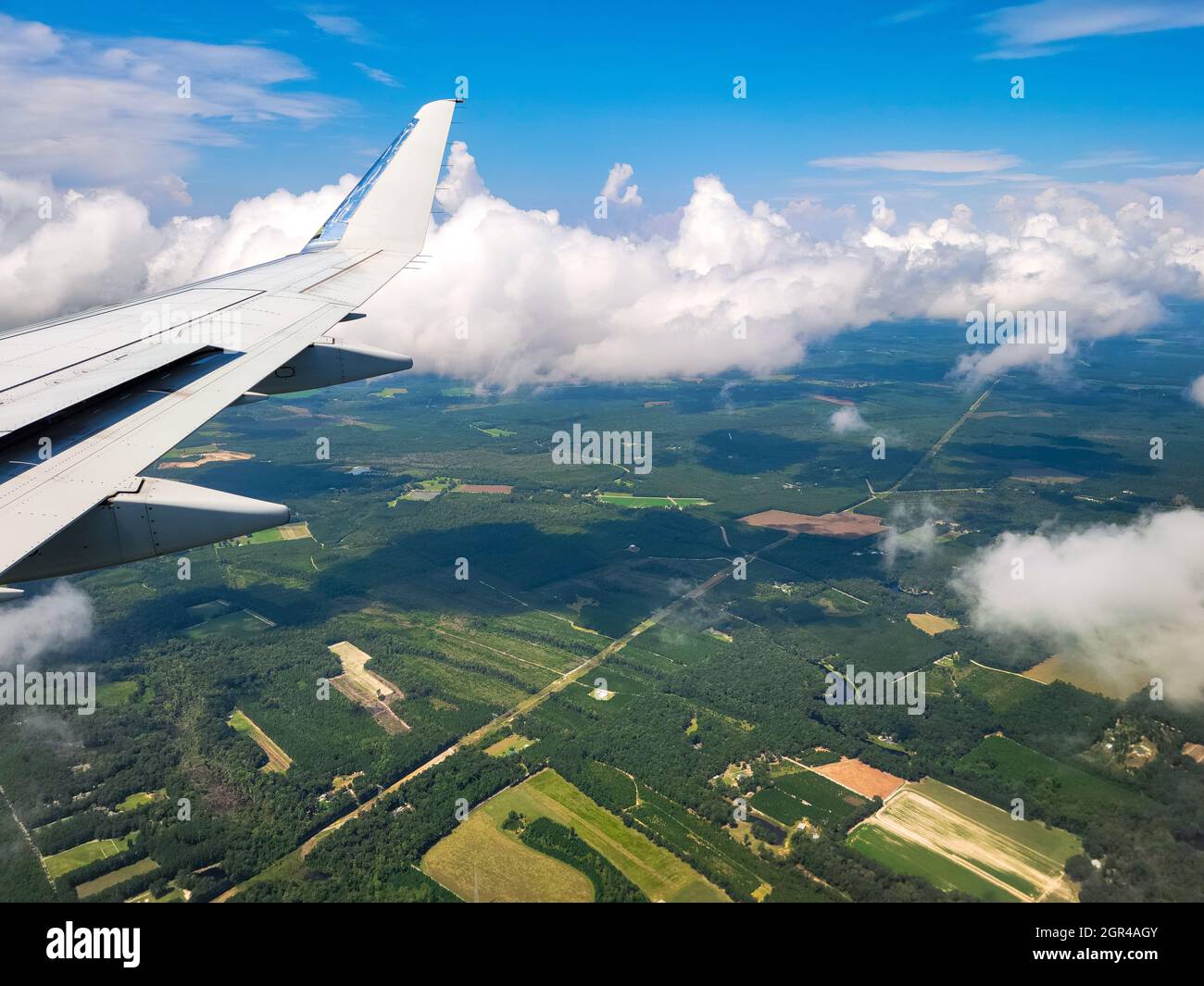Fields viewed from the plane Stock Photo - Alamy
