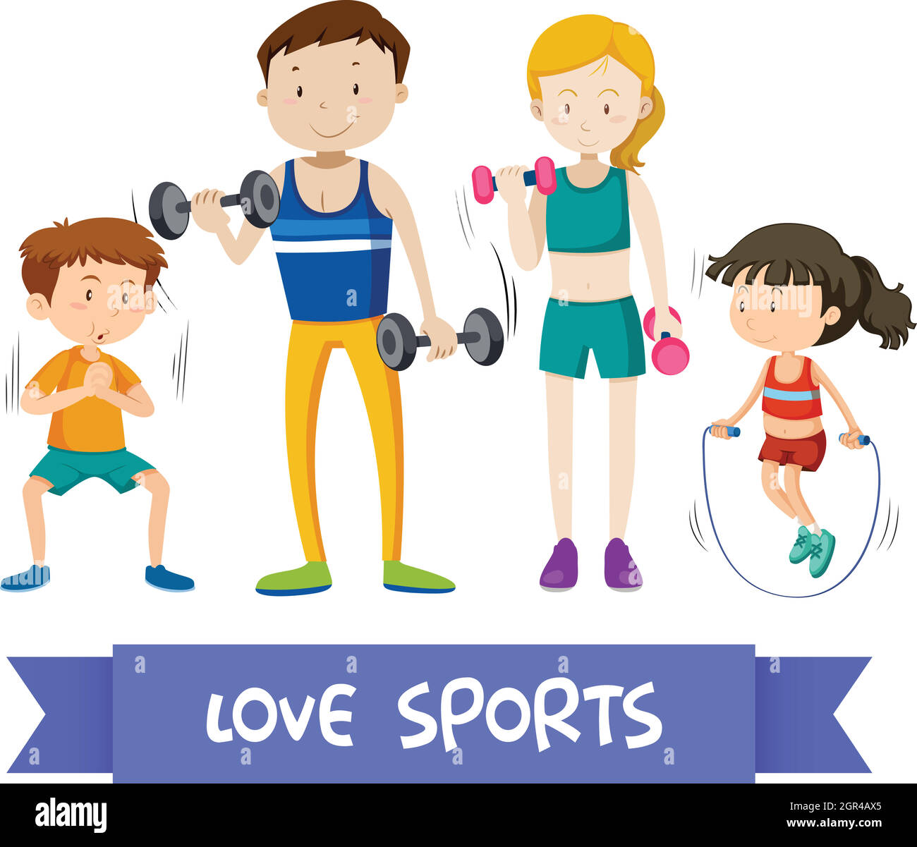Clipart healthy family hi-res stock photography and images - Alamy