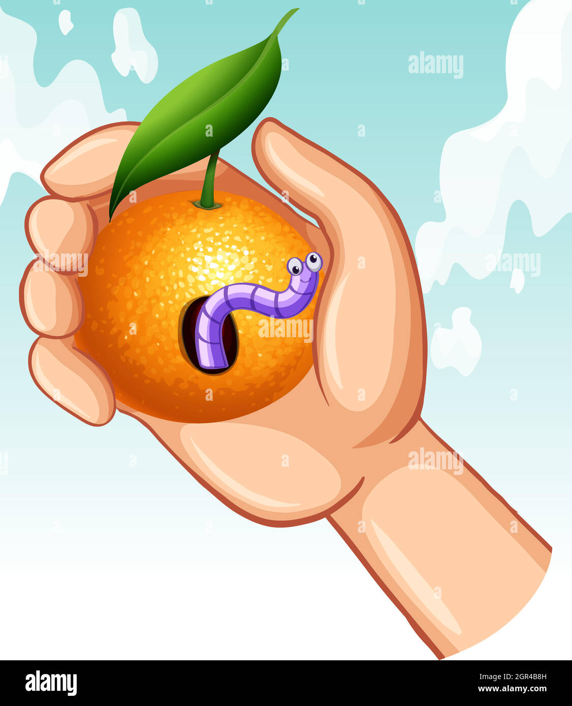 Orange in hand Stock Vector Images - Alamy