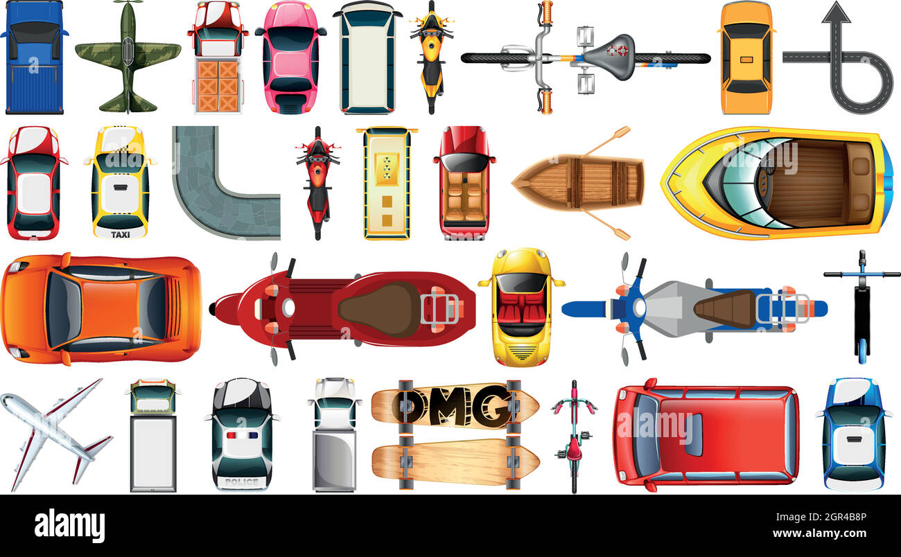 Set of transportation aerial view Stock Vector Image & Art - Alamy