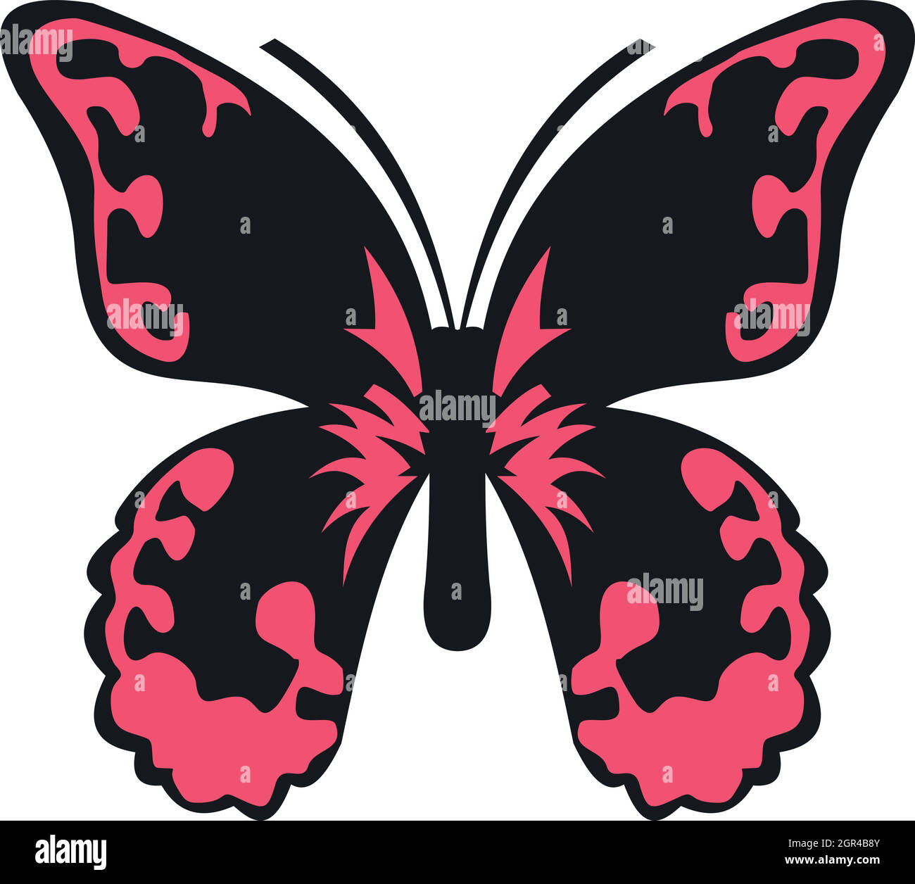 Pink butterfly icon in flat style Stock Vector Image & Art - Alamy