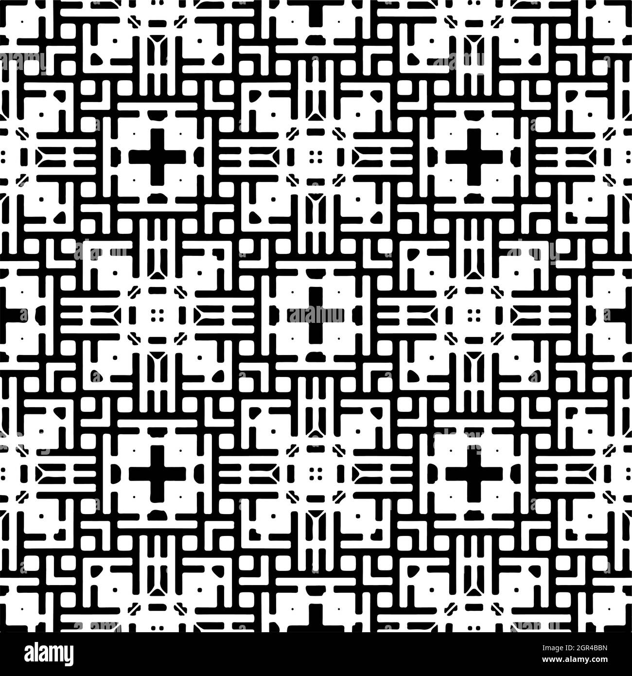 Seamless vector pattern in geometric ornamental style. Black pattern ...
